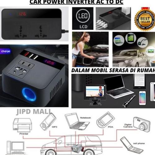 Jual Power Inverter Converter Mobil Dc 12V Arus Aki Ke Pln Ac 220V Usb ...