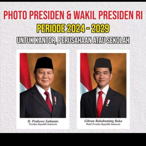 Jual Poster Foto Presiden dan Wakil Presiden RI Periode 2024-2029 ...