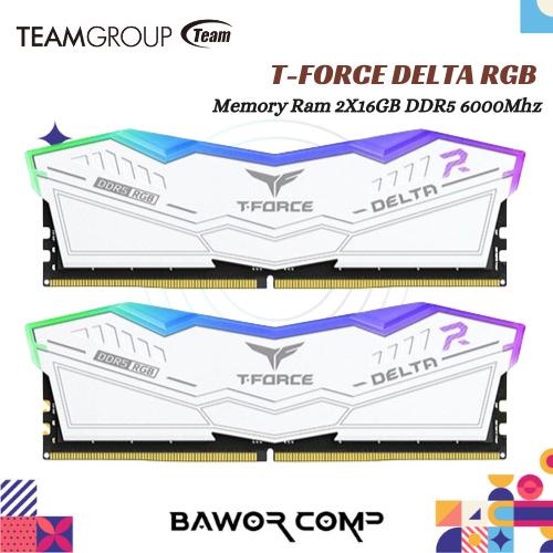 Jual Team T-Force Delta RGB White DDR5 2X16GB 6000Mhz | Memory Ram 32GB ...