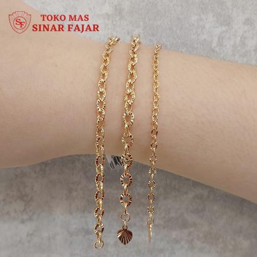 Promo GELANG EMAS WANITA MODEL RANTAI KADAR 16K MULAI DARI 2,5 GR ...