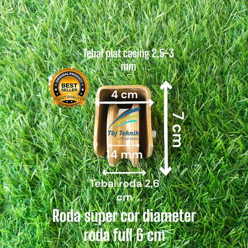 Jual roda pagar 6 cm besi cor super roda tebal full plating - rel besi ...
