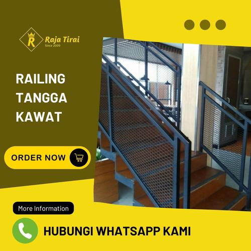 Jual Rail Tangga Handrail Besi kawat plat jaring hollow galvanis ...