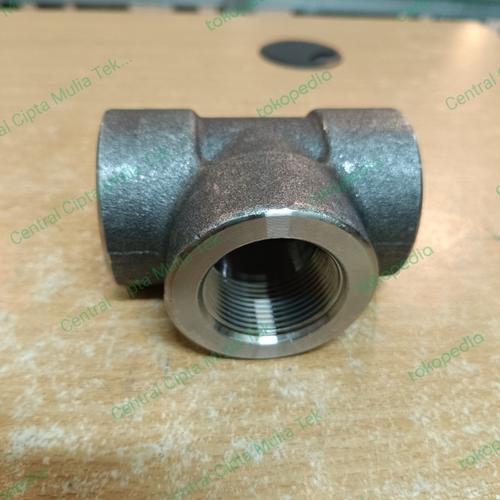 Jual Tee Besi 1" inch Drat NPT Coupling Carbon Steel Class 3000 ...