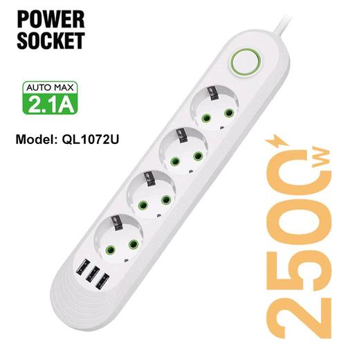 Promo Adapter Charger 4 Lubang Power Socket Stop Kontak Colokan Listrik USB Port EU Plug Flame ...