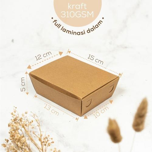 Jual Box Snack Dus Kraft Tebal Coklat Polos Laminasi Dalam Ukuran 13x10 ...