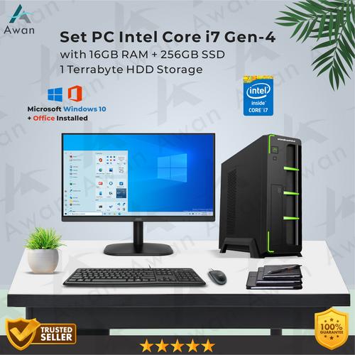 Jual Set PC Slim Intel Core i7 Gen-4 RAM 16GB SSD || Frameless - Kab ...