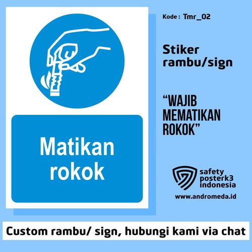 Jual Stiker Vinyl Sign Rambu K3 Matikan Rokok - 20x15 cm + PVC - Kota ...