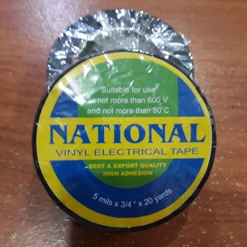 Jual Isolasi Listrik Hitam NaTional 3/4 inch 20 Yards / Isolasi ...