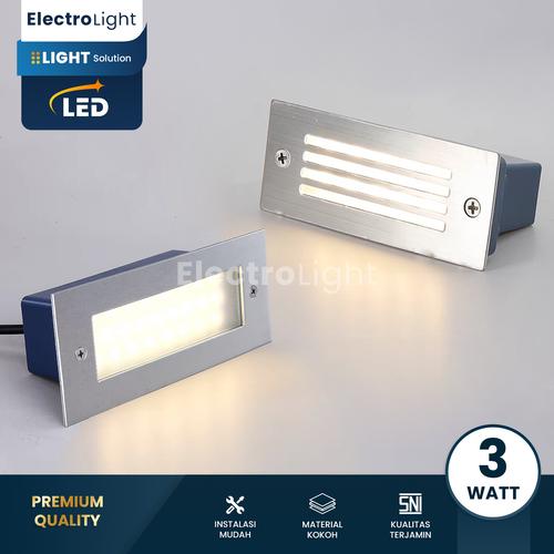 Promo Lampu tangga LED 3watt 220v stainless waterproof tanam silver ...