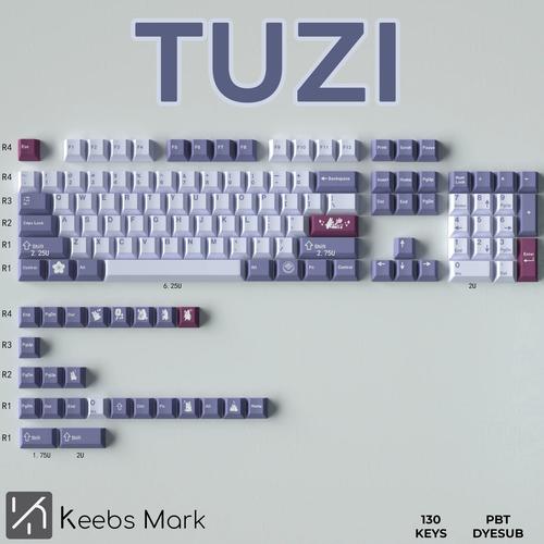 Jual Tuzi Keycaps PBT Dyesub Cherry Profile 130 Keys Mechanical ...