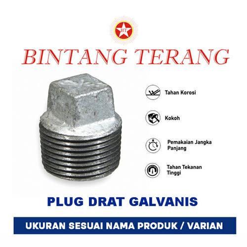 Jual Plug Galvanis 1/2" - 3/4" - 1" / Tutup Kran Besi Dop Drat Luar ...