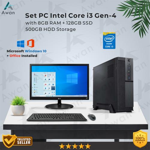 Jual Set PC Slim Intel Core i3 Gen-4 RAM 8GB SSD Rakitan Office - Kab ...