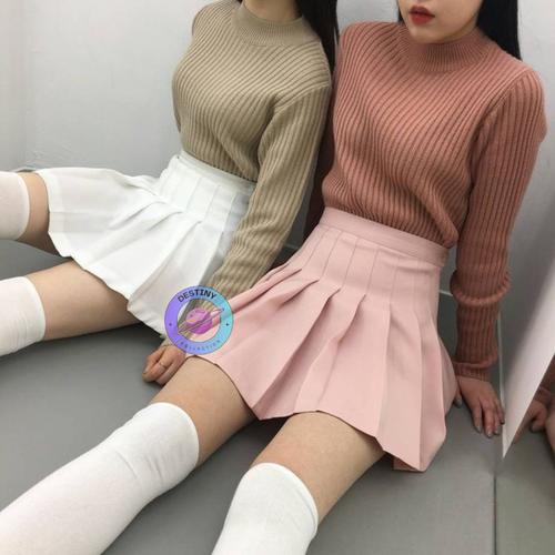 Promo ROK TENNIS POLOS PLEATED MINI SKIRT Fashion Wanita Style Korea ...