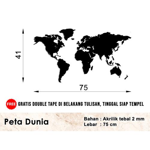 Jual Peta Dunia - lebar 75 cm - akrilik tebal 2 mm - Kota Surabaya - Surabaya Laser Cutting ...