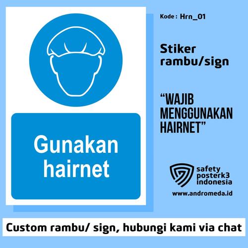 Jual Sign Rambu K3 Wajib Menggunakan Hairnet - 20x15 cm - Kota Bandung ...
