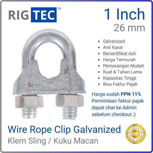 Jual Wire Rope Clip / Klem Sling / Kuku Macan 1 Inch 26 mm Galvanized ...