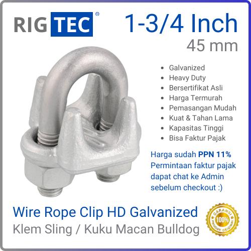 Jual Wire Rope Clip / Klem Sling / Kuku Macan 1-3/4 Inch 45 mm Heavy ...