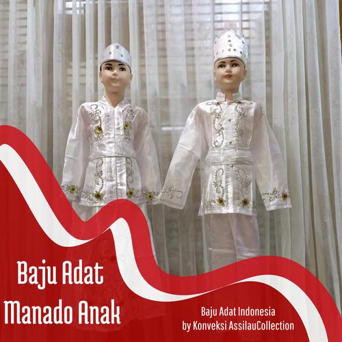 Jual Baju Adat Sulawesi Utara/Manado Anak Satuan ( Laki/Perempuan ...