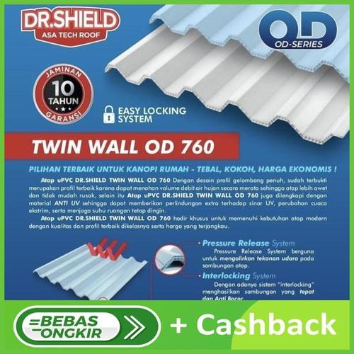 Jual R C - Dr Shield Od760 Penutup Atap Upvc Twin Wall Od 760/ Drshield - 6m - Jakarta Barat ...