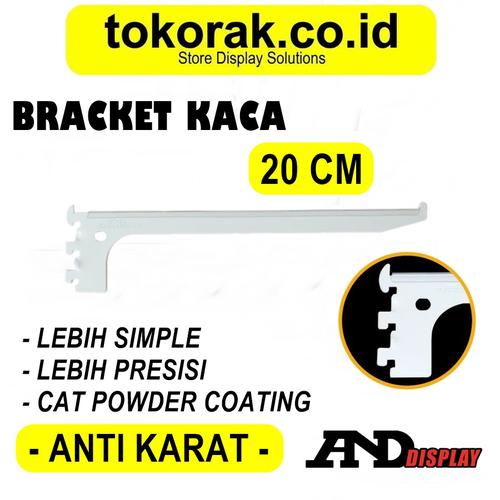 Jual BRACKET KACA 20 CM PUTIH DAUN BRAKET SIKU AMBALAN RAK DINDING 20CM ...