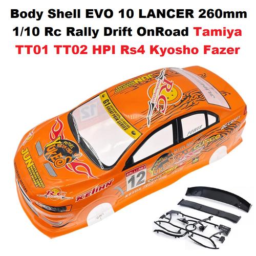 Jual Body Shell EVO 10 LANCER 260mm 1/10 Rc Rally Drift OnRoad Tamiya TT01 TT02 HPI Rs4 Kyosho ...