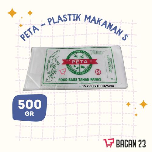 Jual Plastik Makanan Tahan Panas Cap Peta Ukuran S (500 gr) / Kantong ...