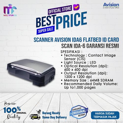 Promo Scanner Avision IDA6 Flatbed ID Card Scan IDA-6 Garansi Resmi ...