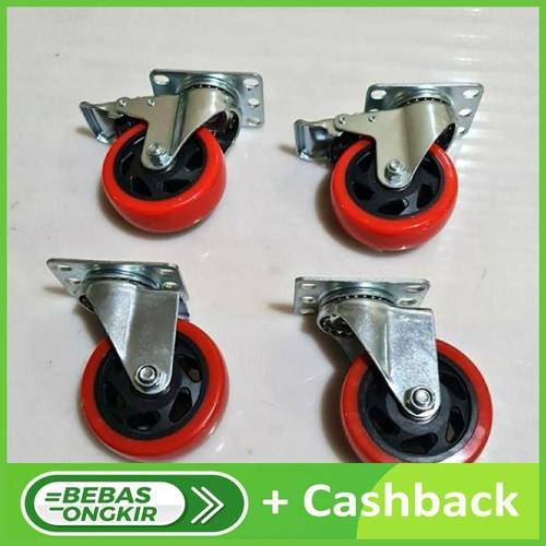 Jual R C - Roda Troley Polyurethane /Roda Pu Merah 4 Inch Taiwan ...