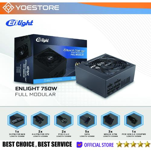 Promo POWER SUPPLY ENLIGHT 750 WATT BLACK SILVER 80+ BRONZE SEMI ...