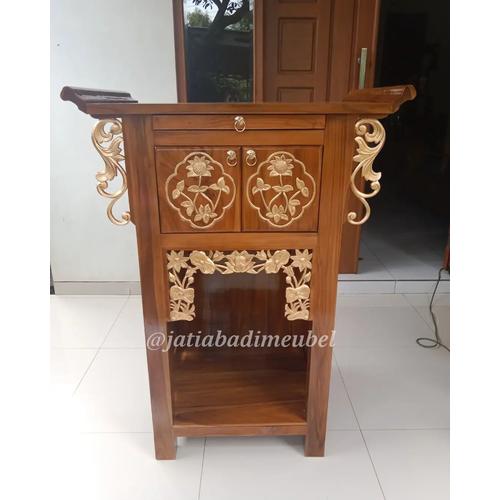 Jual Meja Altar Meja Sembahyang Meja Leluhur Minimalis Ukiran Kayu Jati ...