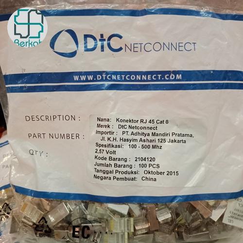 Jual Konektor RJ 45 Cat6 Shielded DTC netconnect 100 bh/Rj45 Dtc Cat 6 ...