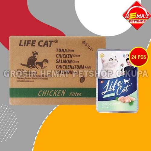 Jual Makanan Basah Kucing Life Cat Sachet Pouch Grosir Dus Isi 24 Pcs ...