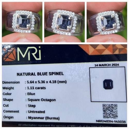 Jual Batu Blue Spinel Burma Myanmar Memo 1.11 crt - Jakarta Timur ...