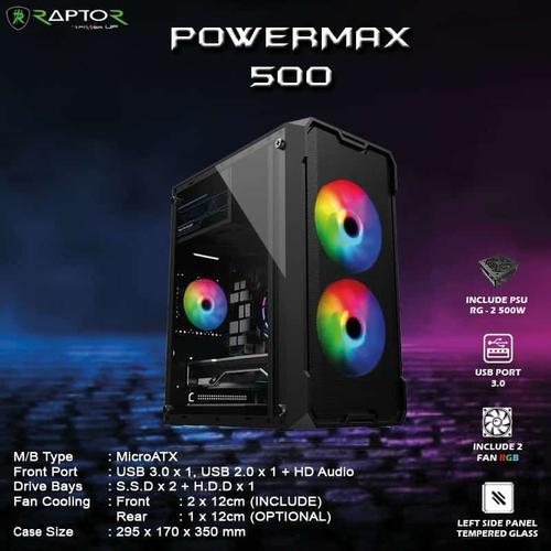 Jual Casing Gaming Raptor Power Up Powermax 500 - Kota Medan - MJC ...