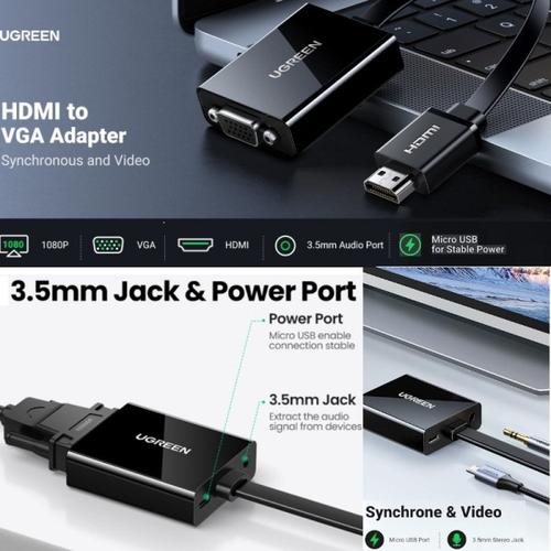 Jual Converter Active HDMI to VGA Full HD 1080P With Audio&Power UGREEN ...