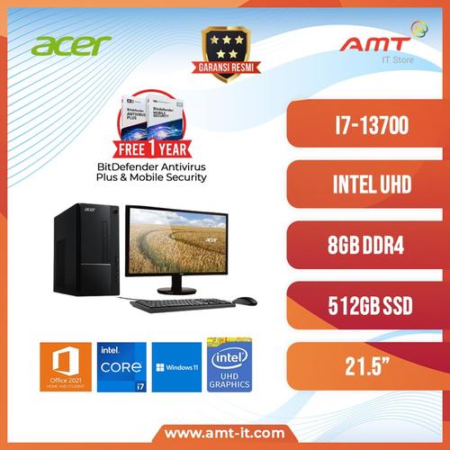 Promo Acer Aspire PC DESKTOP TC-1770 - i7 13700 8GB 512GB SSD 21.5" W11 ...