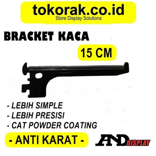 Jual BRACKET KACA 15 CM HITAM DAUN BRAKET SIKU AMBALAN RAK DINDING 15CM ...