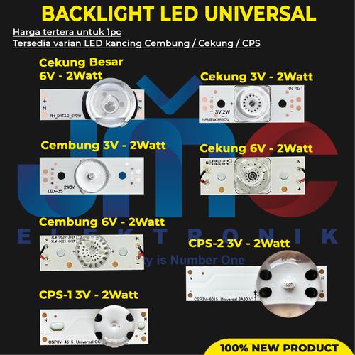 Jual Backlight led universal 3 varian kancing cekung cembung 3v 6v ...