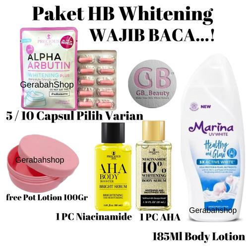 Jual Paket Hb Super Whitening Bubuk Capsul Alpha Arbutin Serum Aha ...