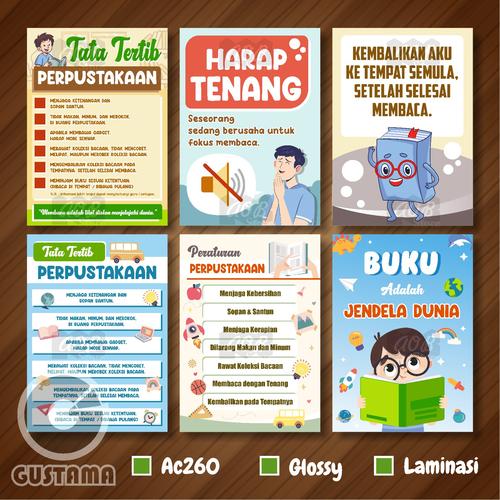 Jual Poster Ruang Perpustakaan, Peraturan Tata Tertib Perpustakaan ...
