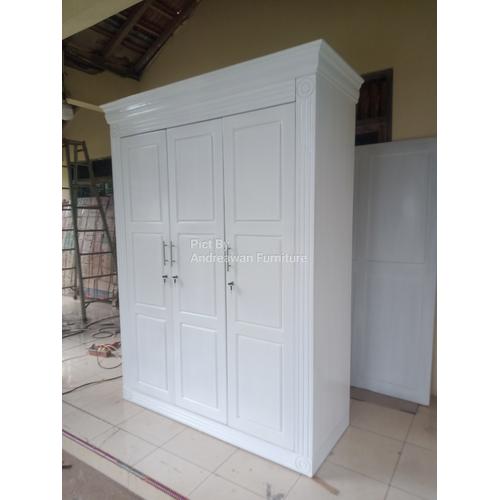 Jual Lemari Minimalis Cat Duco Putih 3 Pintu Terbaru - Kab. Jepara ...