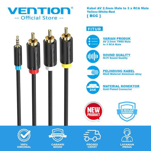 Jual Vention Kabel AV RCA to 2.5mm Aux Video Audio - BCC, 1.5 Meter ...