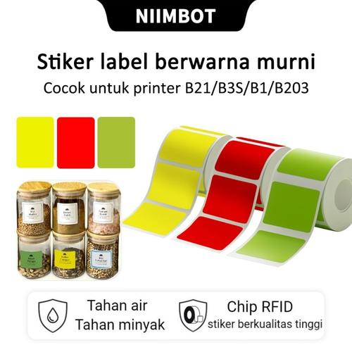 Jual NIIMBOT B21 B1 B203 B3S LABEL STICKER WARNA THERMAL TAHAN AIR ...