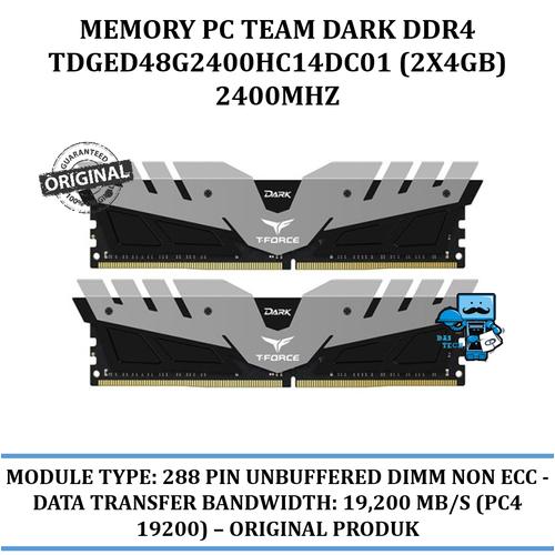 Jual Memory PC Team Dark DDR4 TDGED48G2400HC14DC01 (2x4GB) 2400Mhz ...