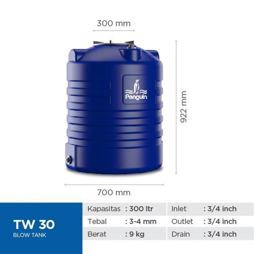 Jual Tangki Tandon Toren Air PENGUIN 300 Liter TW 30 (Blow Tank) - Kab ...