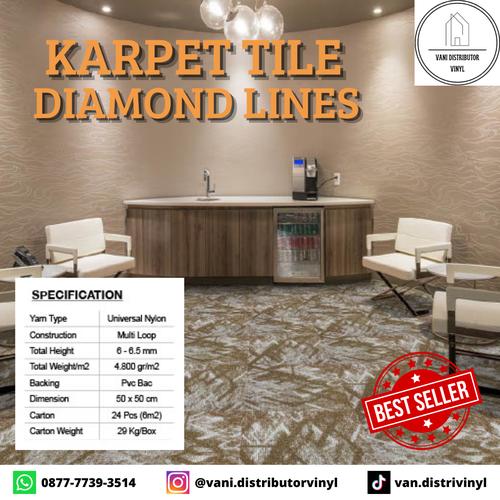 Jual Karpet Lantai Bulu Tebal/Karpet Kantor DIAMOND LINES - 1 Box = 6m2 ...