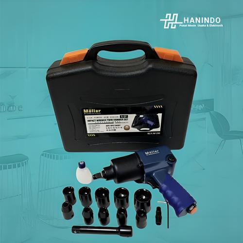 Jual Bor Air Impact Wrench Pembuka Ban Roda Twin Hammer 1/2" Set Mollar ...