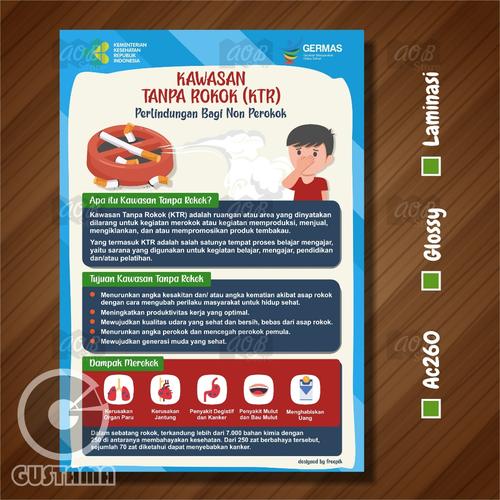 Jual Poster Kawasan Tanpa Rokok, KTR Umum Poster Laminasi A3 - Kab ...