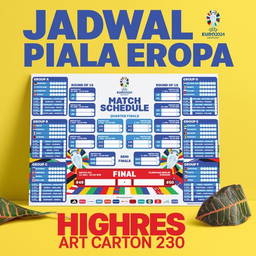 Jual Poster Jadwal Piala Eropa 2024 - High Quality Printed - Ukuran A3 ...