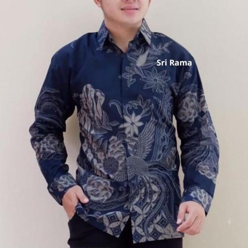 Promo Kemeja Batik Pria Lengan Panjang Peksi Navy By Batik Sri Rama - M ...